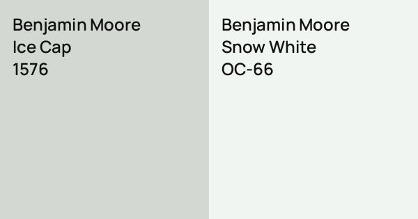 Benjamin Moore Ice Cap vs. Benjamin Moore Snow White comparison
