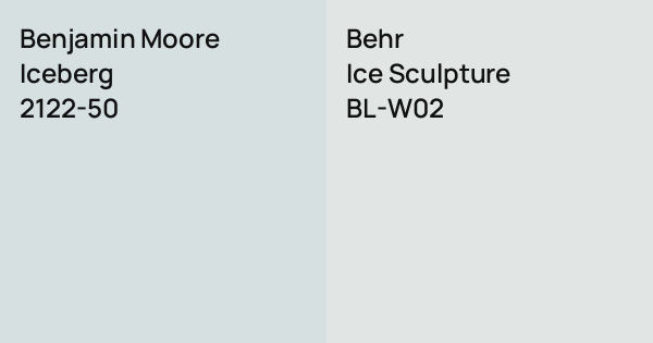 Benjamin Moore Iceberg vs. Behr Ice Sculpture comparison