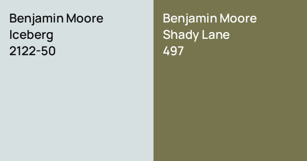 Benjamin Moore Iceberg vs. Benjamin Moore Shady Lane comparison