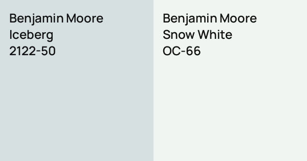 Benjamin Moore Iceberg vs. Benjamin Moore Snow White comparison