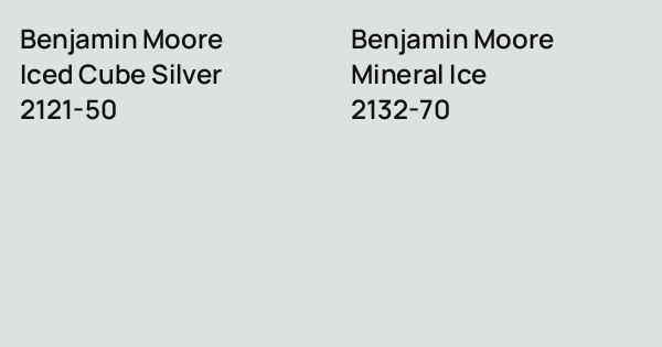 Benjamin Moore Iced Cube Silver vs. Benjamin Moore Mineral Ice comparison