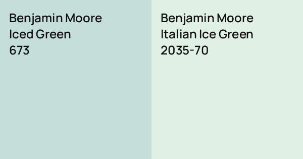Benjamin Moore Iced Green vs. Benjamin Moore Italian Ice Green comparison