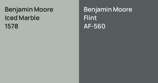 Benjamin Moore Iced Marble vs. Benjamin Moore Flint comparison