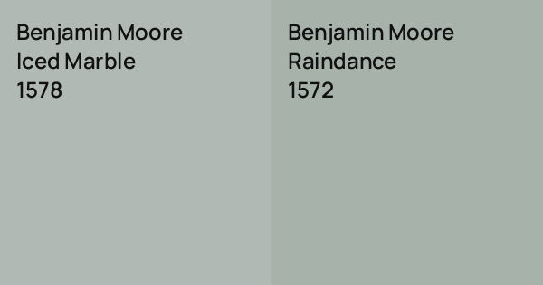 Benjamin Moore Iced Marble vs. Benjamin Moore Raindance comparison
