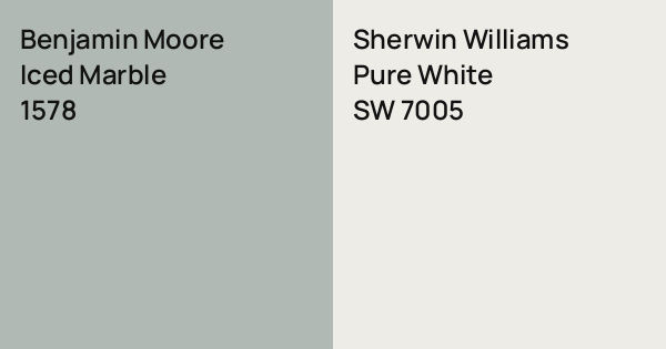 Benjamin Moore Iced Marble vs. Sherwin Williams Pure White comparison