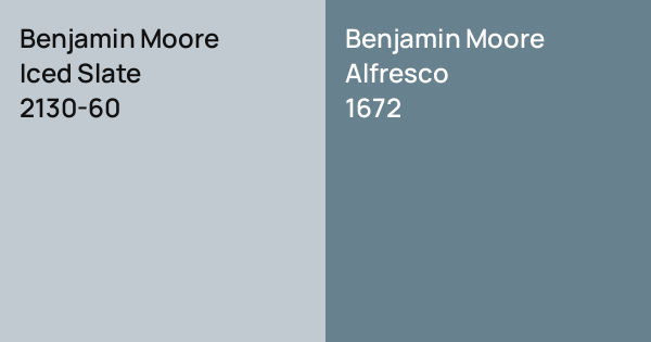 Benjamin Moore Iced Slate vs. Benjamin Moore Alfresco comparison