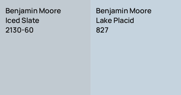 Benjamin Moore Iced Slate vs. Benjamin Moore Lake Placid comparison