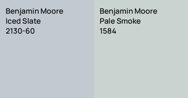 Benjamin Moore Iced Slate vs. Benjamin Moore Pale Smoke comparison