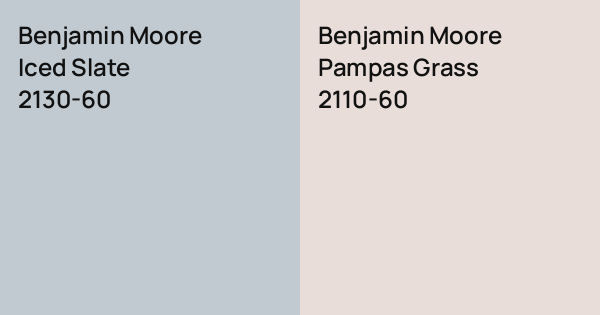 Benjamin Moore Iced Slate vs. Benjamin Moore Pampas Grass comparison