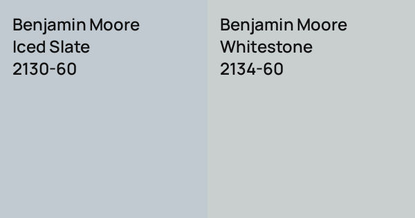 Benjamin Moore Iced Slate vs. Benjamin Moore Whitestone comparison