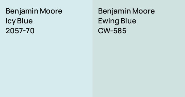 Benjamin Moore Icy Blue vs. Benjamin Moore Ewing Blue comparison