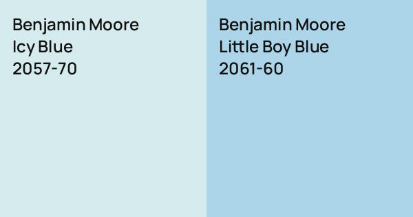 Benjamin Moore Icy Blue vs. Benjamin Moore Little Boy Blue comparison
