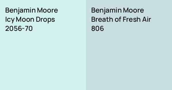 Benjamin Moore Icy Moon Drops vs. Benjamin Moore Breath of Fresh Air ...