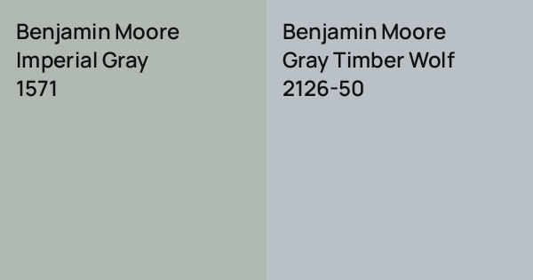 Benjamin Moore Imperial Gray vs. Benjamin Moore Gray Timber Wolf comparison