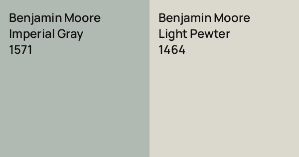 Benjamin Moore Imperial Gray vs. Benjamin Moore Light Pewter comparison