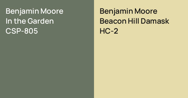 Benjamin Moore In the Garden vs. Benjamin Moore Beacon Hill Damask ...