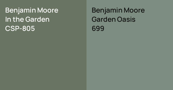 Benjamin Moore In the Garden vs. Benjamin Moore Garden Oasis comparison