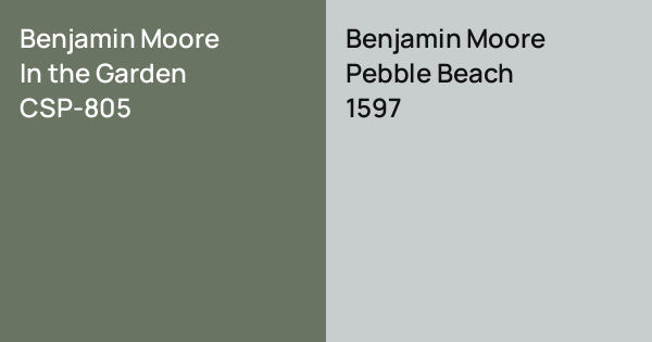 Benjamin Moore In the Garden vs. Benjamin Moore Pebble Beach comparison