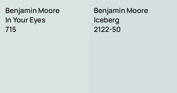 Benjamin Moore In Your Eyes vs. Benjamin Moore Iceberg comparison