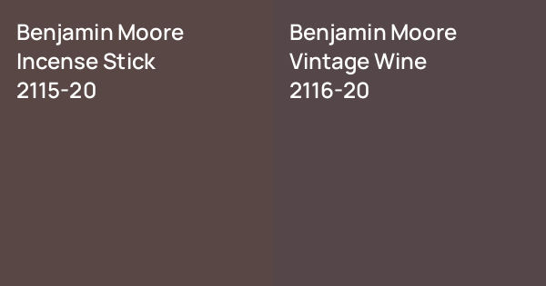 Benjamin Moore Incense Stick vs. Benjamin Moore Vintage Wine comparison