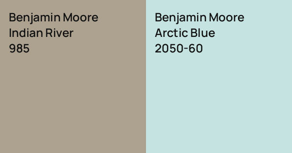 Benjamin Moore Indian River vs. Benjamin Moore Arctic Blue comparison