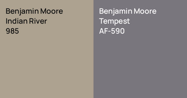Benjamin Moore Indian River vs. Benjamin Moore Tempest comparison