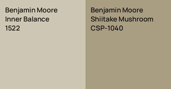 Benjamin Moore Inner Balance vs. Benjamin Moore Shiitake Mushroom ...