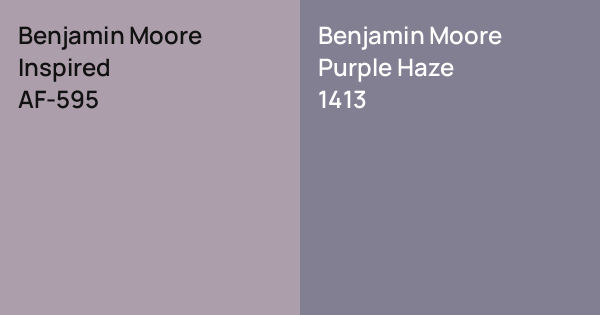 Benjamin Moore Inspired vs. Benjamin Moore Purple Haze comparison