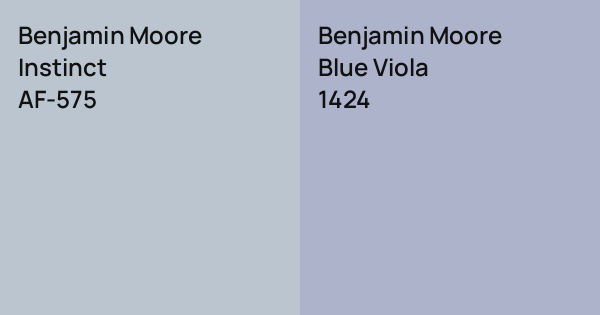 Benjamin Moore Instinct vs. Benjamin Moore Blue Viola comparison