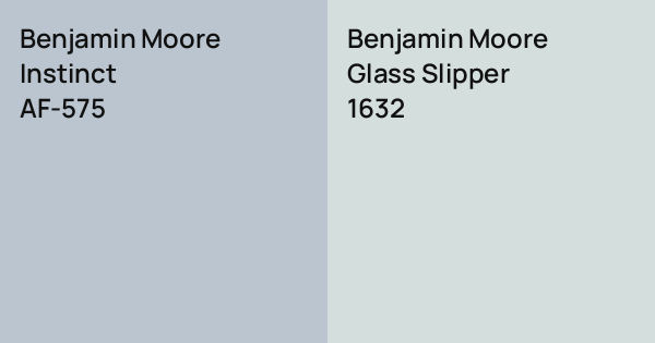 Benjamin Moore Instinct vs. Benjamin Moore Glass Slipper comparison