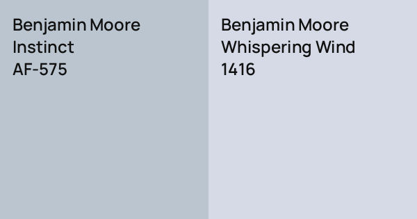 Benjamin Moore Instinct vs. Benjamin Moore Whispering Wind comparison
