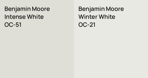 Benjamin Moore Intense White vs. Benjamin Moore Winter White comparison