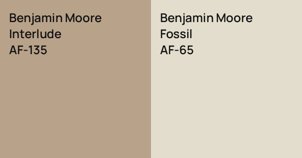 Benjamin Moore Interlude vs. Benjamin Moore Fossil comparison