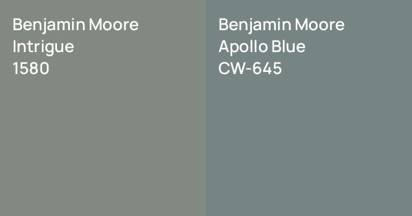 Benjamin Moore Intrigue vs. Benjamin Moore Apollo Blue comparison