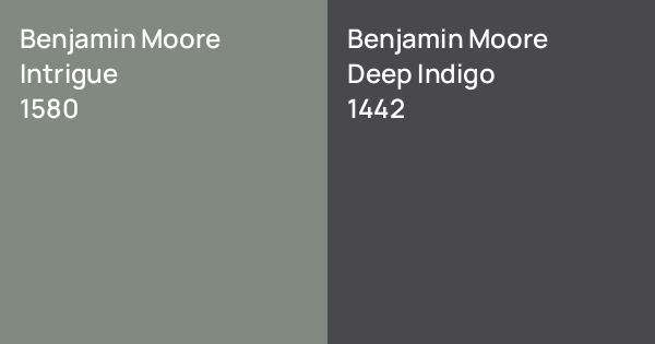Benjamin Moore Intrigue vs. Benjamin Moore Deep Indigo comparison