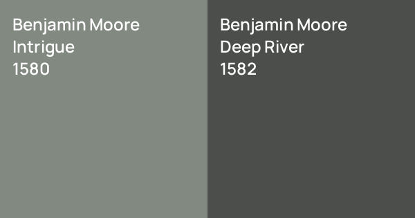 Benjamin Moore Intrigue vs. Benjamin Moore Deep River comparison