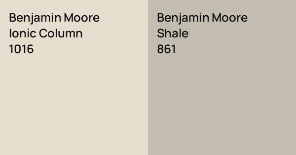 Benjamin Moore Ionic Column vs. Benjamin Moore Shale comparison
