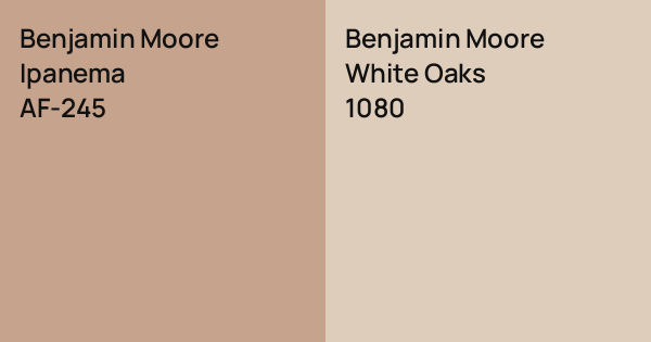 Benjamin Moore Ipanema vs. Benjamin Moore White Oaks comparison