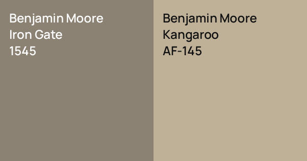 Benjamin Moore Iron Gate vs. Benjamin Moore Kangaroo comparison