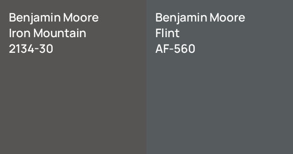 Benjamin Moore Iron Mountain vs. Benjamin Moore Flint comparison