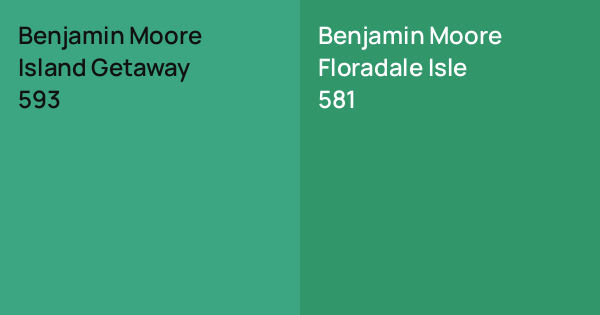 Benjamin Moore Island Getaway vs. Benjamin Moore Floradale Isle comparison