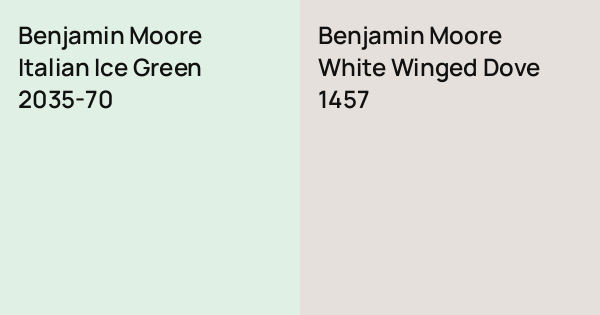 Benjamin Moore Italian Ice Green vs. Benjamin Moore White Winged Dove ...