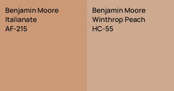 Benjamin Moore Italianate vs. Benjamin Moore Winthrop Peach comparison
