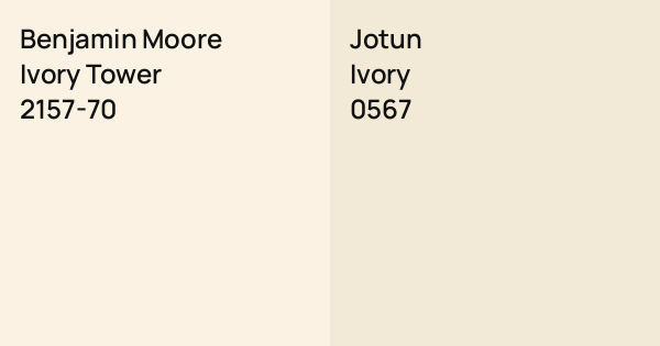 Benjamin Moore Ivory Tower vs. Jotun Ivory comparison