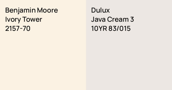 Benjamin Moore Ivory Tower vs. Dulux Java Cream 3 comparison