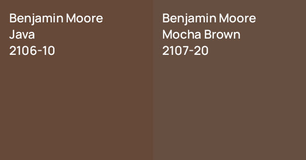Benjamin Moore Java vs. Benjamin Moore Mocha Brown comparison