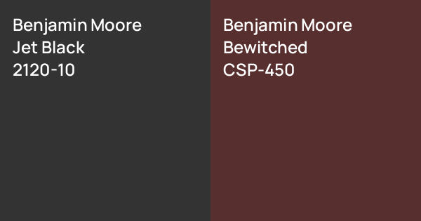Benjamin Moore Jet Black vs. Benjamin Moore Bewitched comparison