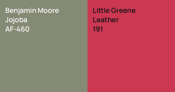 Benjamin Moore Jojoba vs. Little Greene Leather comparison