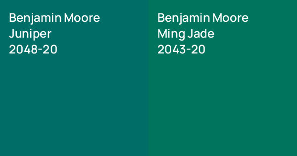 Benjamin Moore Juniper vs. Benjamin Moore Ming Jade comparison