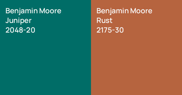 Benjamin Moore Juniper vs. Benjamin Moore Rust comparison